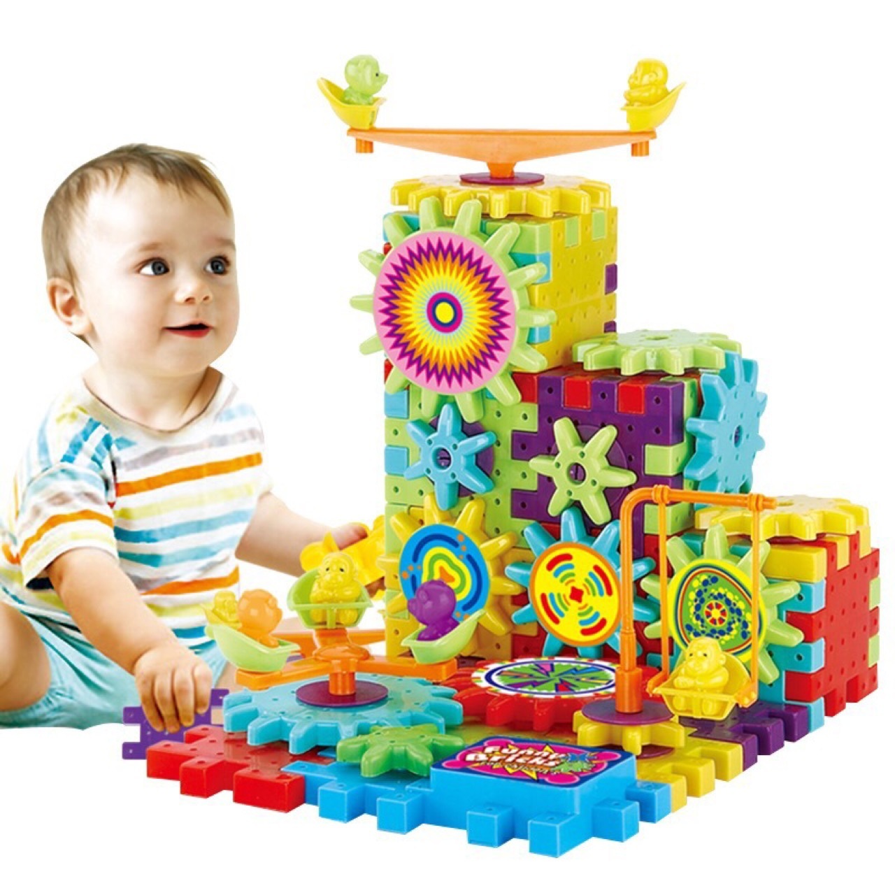 Electric Gears 3D Model Building Kits Plastic Brick Blocks Educational ...